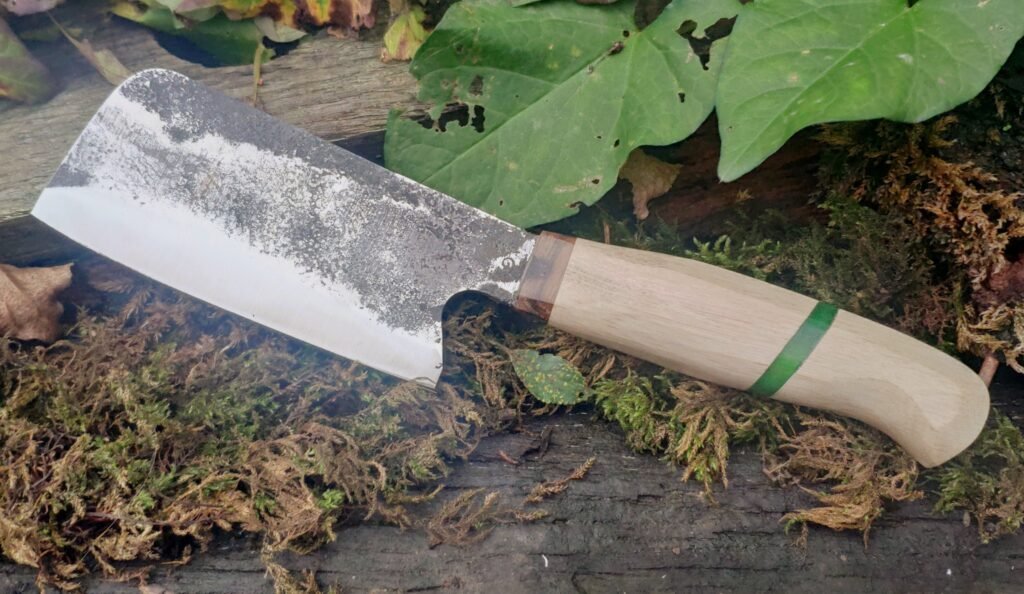 Hand Forged Kitchen Knife — 5 inch Chopper with Wa Handle - Anvil And Yew